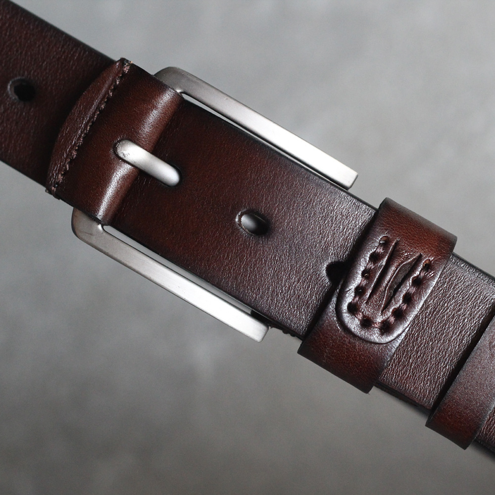 Retro première couche de cuir de vachette cousu main ceinture cuir ...